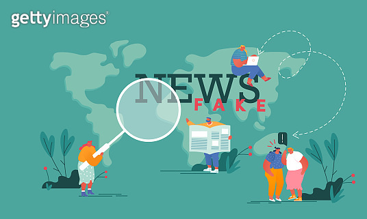 Fake News, Gossips Concept. People Reading Newspapers and Social Media ...