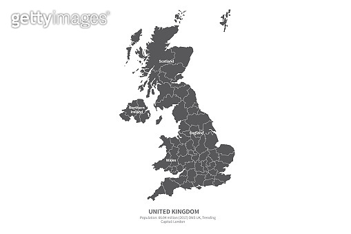 united kingdom map. vector of uk map. 이미지 (1216500535) - 게티이미지뱅크