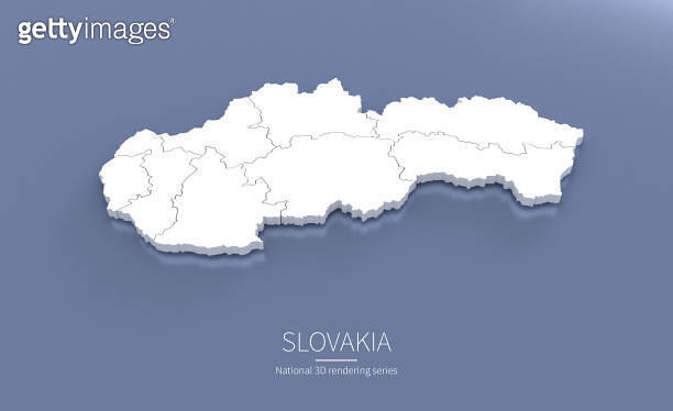 slovakia Map 3d. National map 3D rendering set in European countries ...