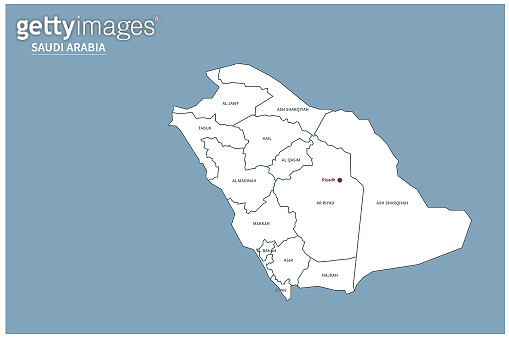 saudi arabia map. vector map of riyadh, saudi arabia in middle east ...