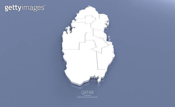 Qatar Map 3d. National map 3D rendering set in Middle East countries ...