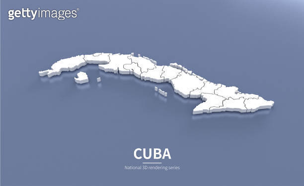 Cuba Map 3d. National map 3D rendering set in America continent ...