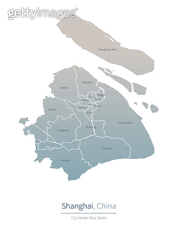 Shanghai Map. vector map of major city in the China. (1284144478) - 게티이미지뱅크