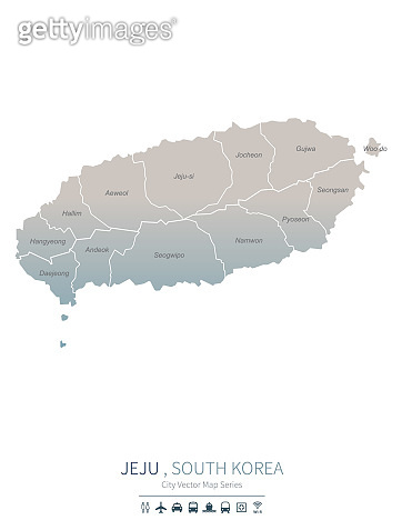 Jeju island Map. vector map of major cities of south korea. (1284146279 ...