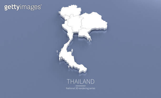 Thailand Map 3d. National map 3D rendering set in Asia. (1287965083 ...