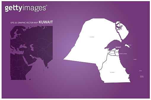 kuwait map. vector country map of kuwait in middle east 이미지 (1217282010 ...