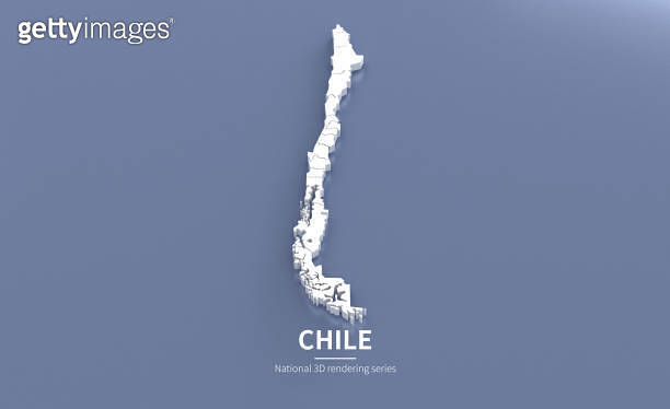 Chile Map 3d. National map 3D rendering set in America continent ...