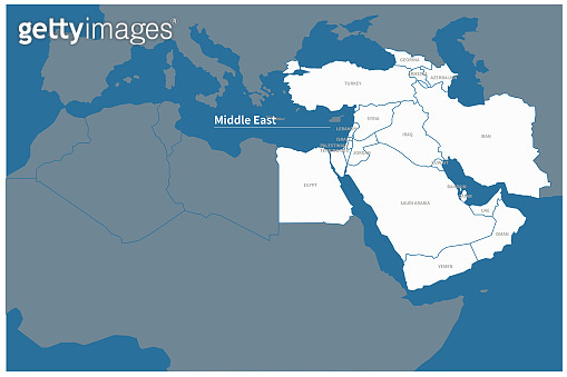 Middle East countries vector map. map of middle east continent 이미지 ...