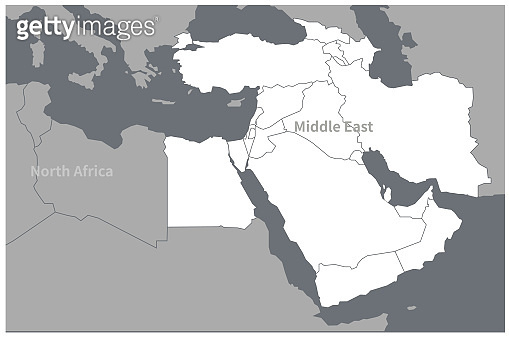 Middle East countries vector map. map of middle east continent 이미지 ...