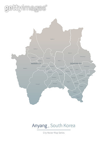 Anyang Map. vector map of major cities of south korea. (1284146246 ...