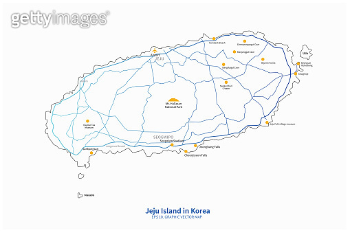 jeju island map. korea province vector map. 이미지 (1215589762) - 게티이미지뱅크