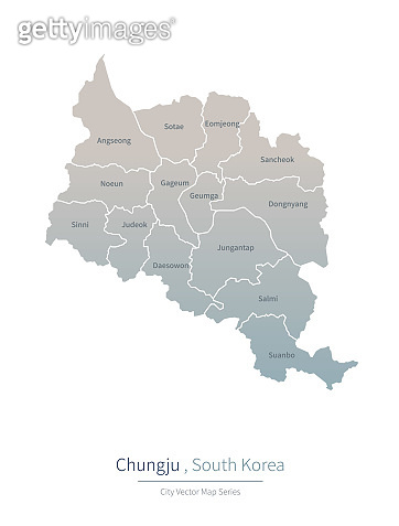 chungju Map. vector map of major cities of south korea. 이미지 (1284146257 ...