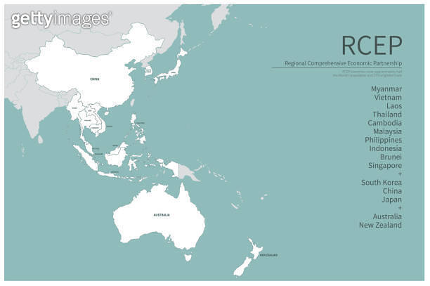 RECP countries vector map. indo-pacific countries map. 이미지 (1285837449 ...