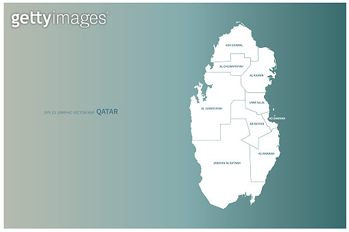 qatar map. vector map of qatar in middle east (1217283621) - 게티이미지뱅크