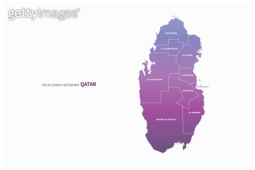 qatar map. vector map of qatar in middle east (1217283613) 일러스트, 무료 ...