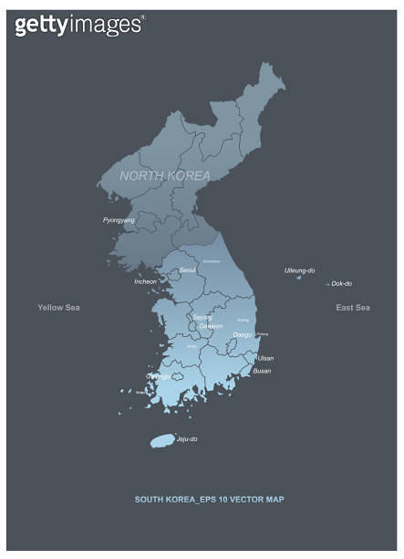 korea vector map. detailed korean peninsula vector map. (1224085248 ...