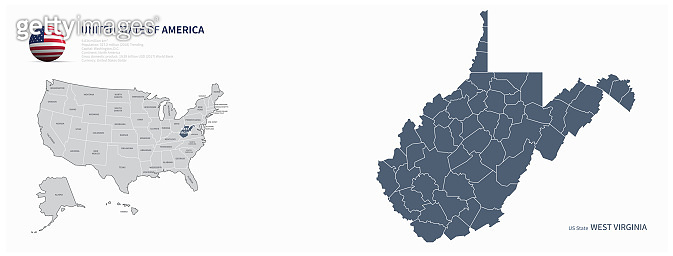 A map of the United States and a map marked by the boundaries of U.S ...