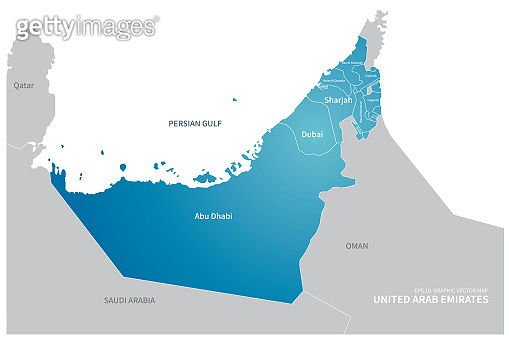 united arab emirates map. vector map of UAE in middle east country 이미지 ...