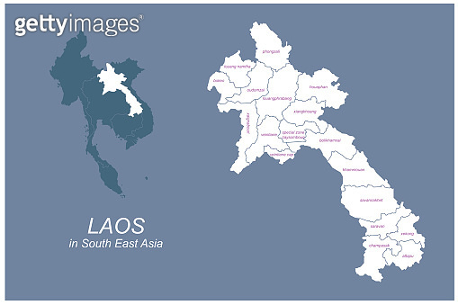 laos map. vector map of laos in asia country 이미지 (1216047276) - 게티이미지뱅크