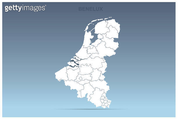 benelux vector map. detailed vector benelux map in european countries ...