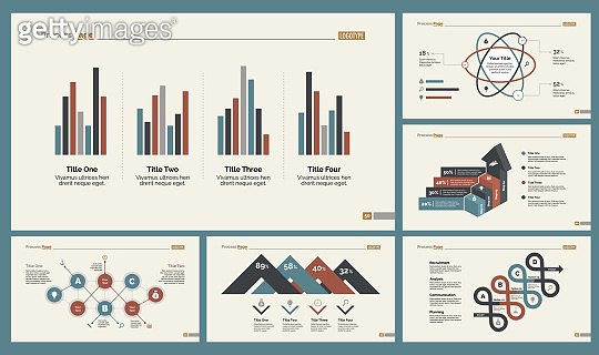 Six Statistics Slide Templates Set 이미지 (1248670221) - 게티이미지뱅크