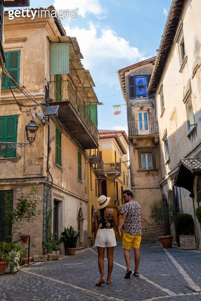 Overview of Fiuggi in Italy, Scenic sight in Fiuggi, province of ...
