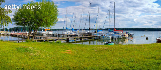 Vacations in Poland - marina on the Drawsko lake in Czaplinek 이미지 ...