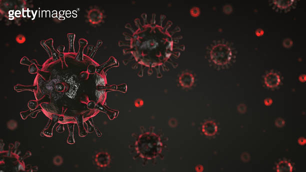 Viral theme background. Red glowing viral agents. Selective focus. 이미지 ...