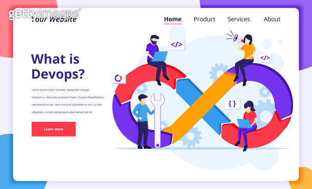 Programmers at work concept, software development with characters. Modern flat web page design ...