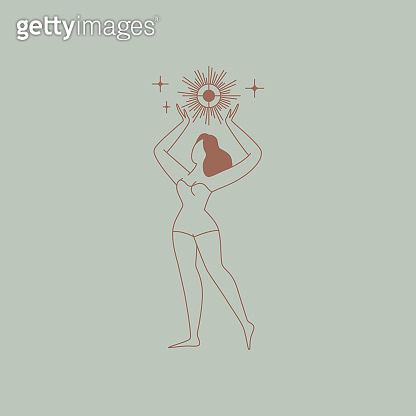 Beautiful female figure. Vector logo design template and illustration ...