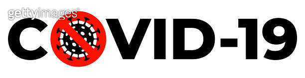 COVID-19. Crossed out icon of coronavirus infection COVID-19. Vector ...