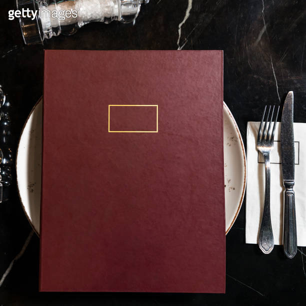 Luxury red restaurant menu book 이미지 (1255234972) - 게티이미지뱅크