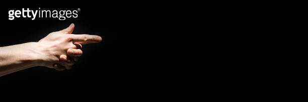 hands pointing out fingers like shooting against black (1218686713 ...