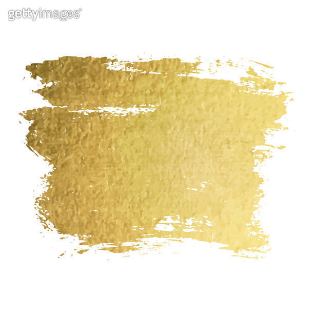 Gold paint smear stroke stain set. Abstract gold glittering textured ...