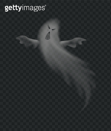 Realistic ghost, scary monster for halloween. Spooky phantom, flying ...