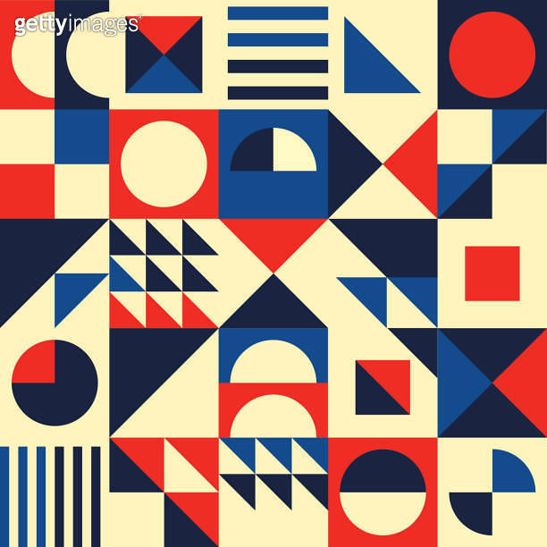 Geometric mid-century modern vector seamless pattern - 60's and 70's ...