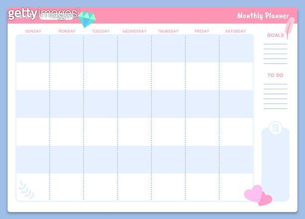 Monthly planner template. Printable organizer and schedule with notes ...