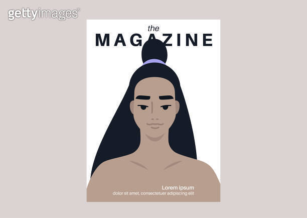 The magazine cover, a headshot of a young female Asian character ...