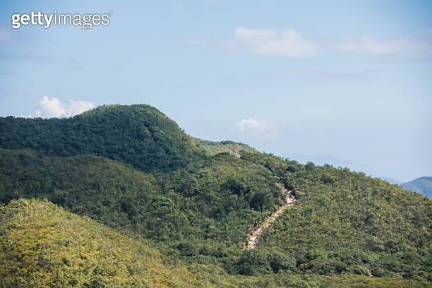 Hiking Footpath on mountains, countryside of Hong Kong (1288580298 ...