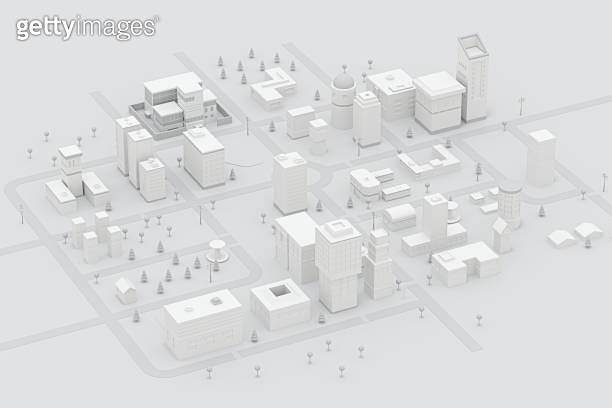 Downtown building, simulation city, 3d rendering. 이미지 (1282488666) - 게티 ...
