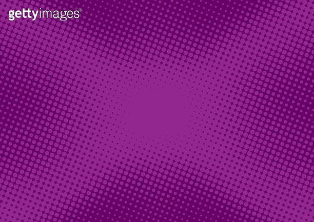 Bright violet and purple pop art comic background with halftone effect ...