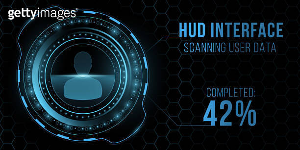 Modern futuristic user interface. Scanning human data. UI HUD display ...