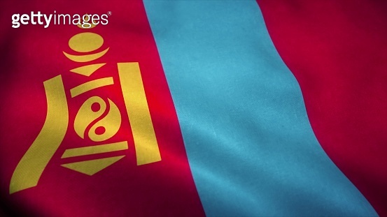 Mongolia flag waving in the wind. National flag of Mongolia. Sign of ...