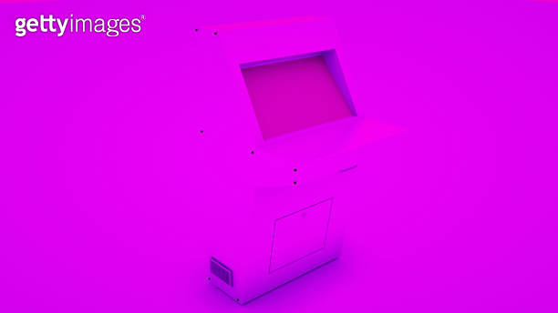 Slot Machine on purple background. Minimal idea concept, 3d rendering ...