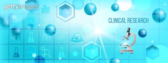 Science clinical research healthcare background with microscope ...