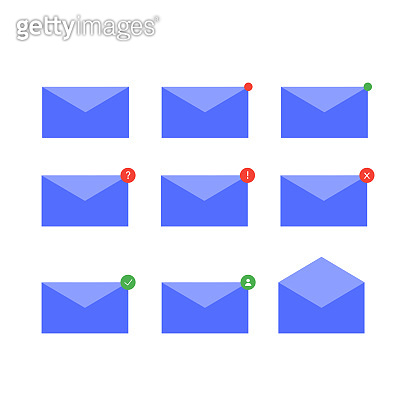 Email letter icon set. Modern vector illustrations. Contains such Icons ...