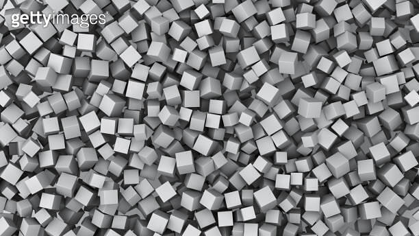 Realistic pile of small white cubes on the floor 이미지 (1264705783) - 게티이미지뱅크