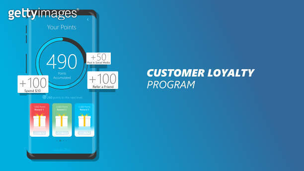 customer loyalty program Reward app interface, mobile ui vector design ...