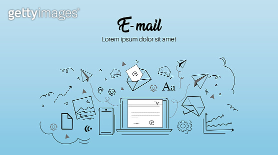 Email marketing doodle concept vector. Email marketing strategy concept ...