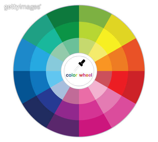 Color wheel. Complementary colors are opposite each other. Vector ...
